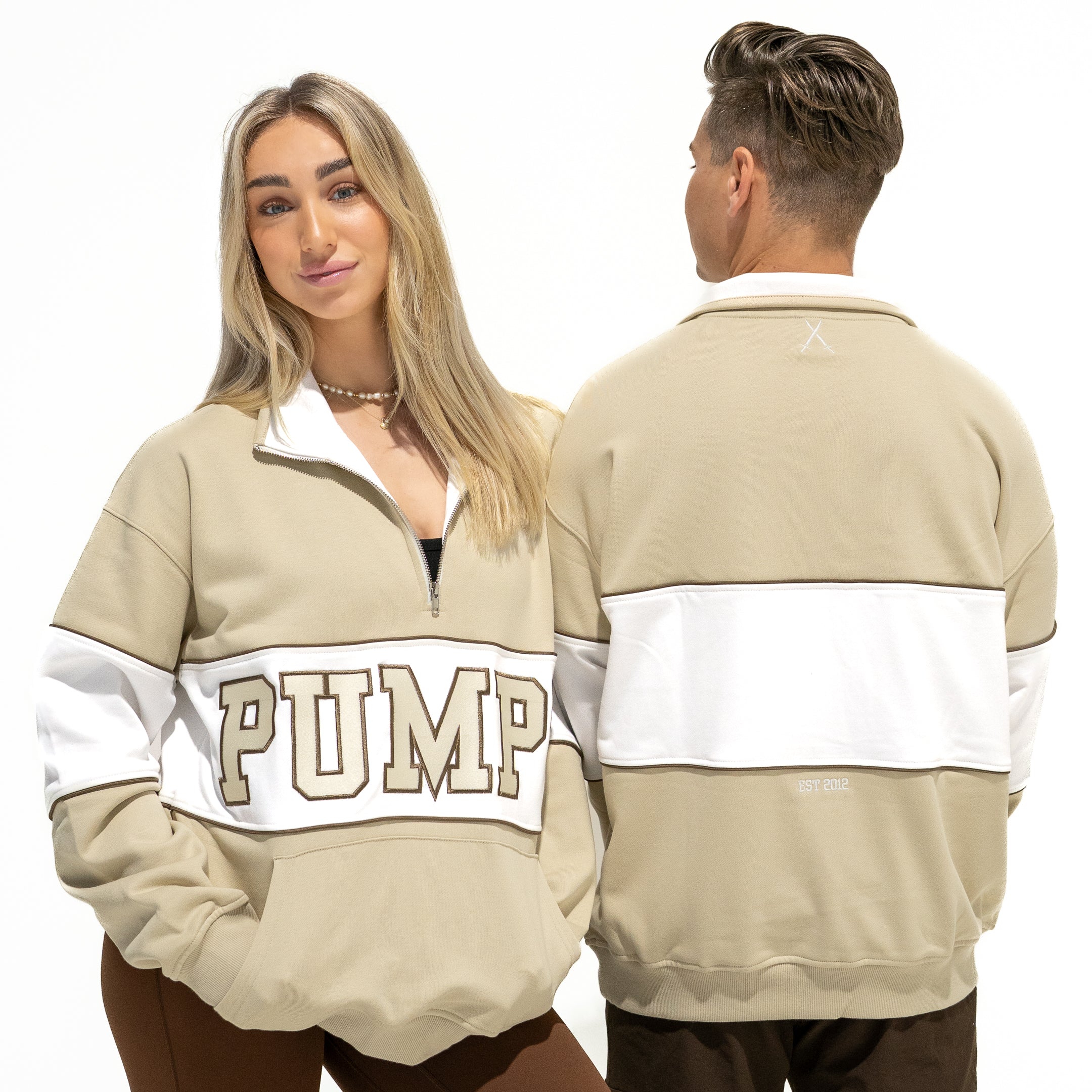 Classic Quarter Zip - Beige – Pumpt Apparel